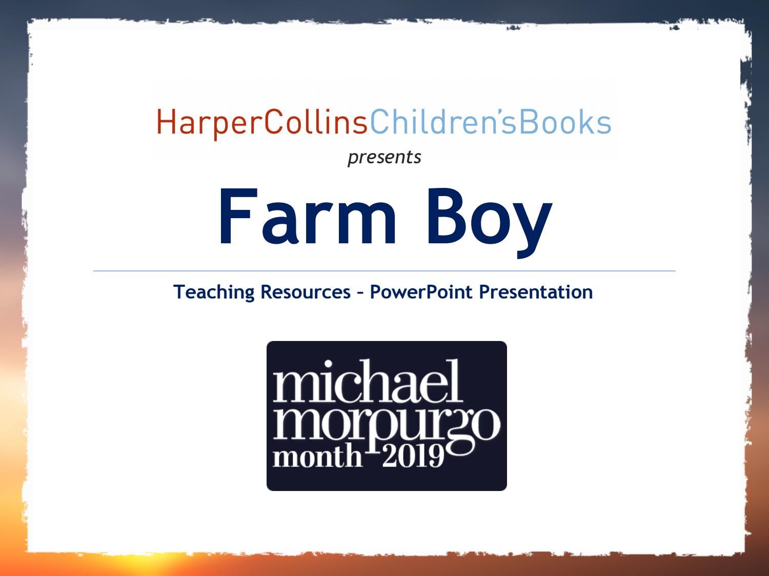 Farm Boy by Michael Morpurgo - PowerPoint Presentation (KS2) by ...