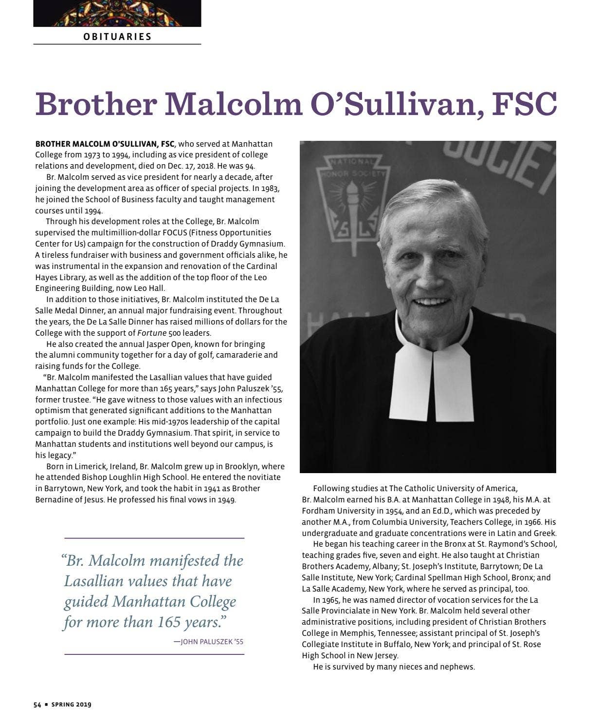 Manhattan Magazine Spring 2019 by Manhattan University - Issuu