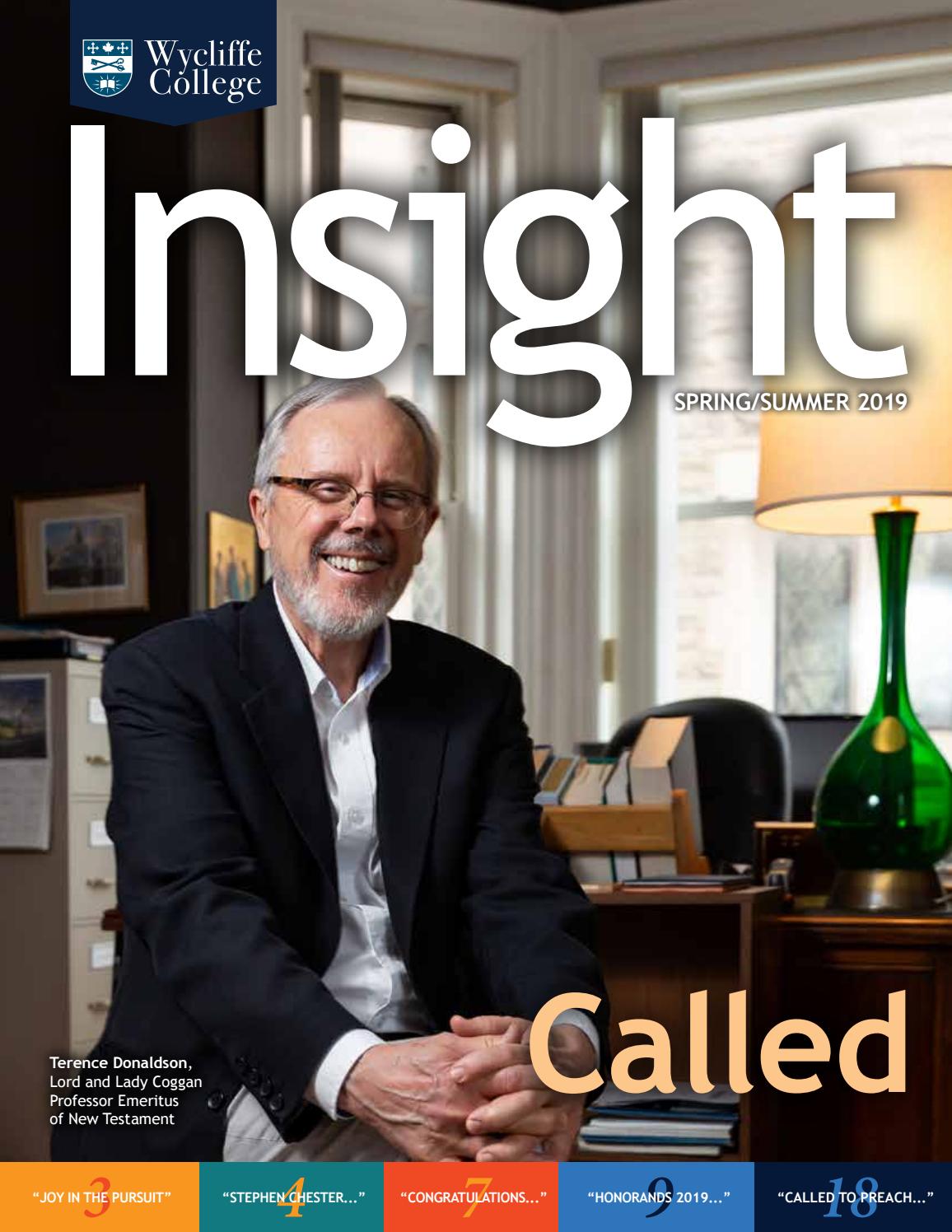 Insight Magazine - Summer 2019 Edition by Wycliffe College - Issuu