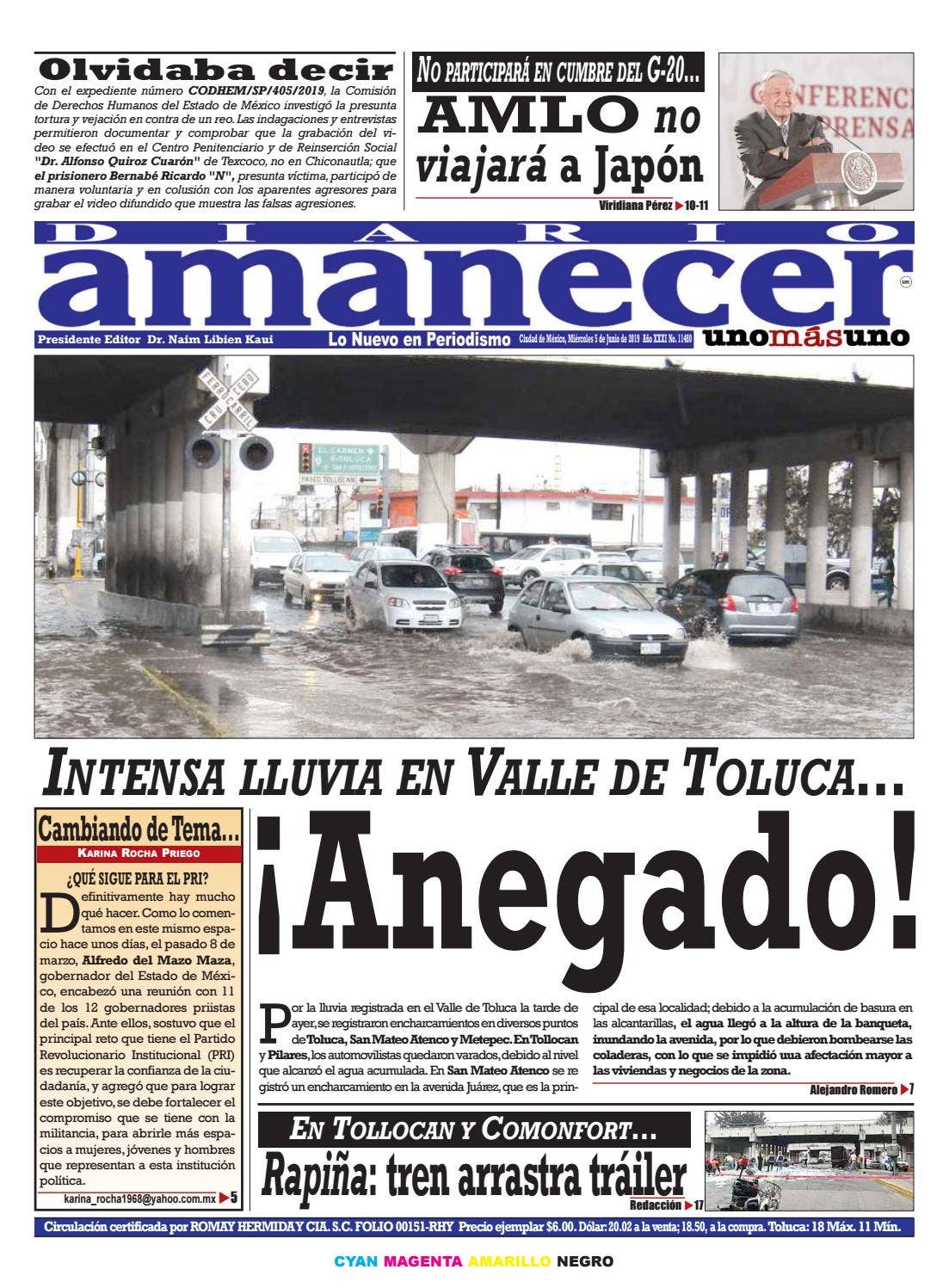 JUNIO 5 DE 2019 by Diario Amanecer - Issuu