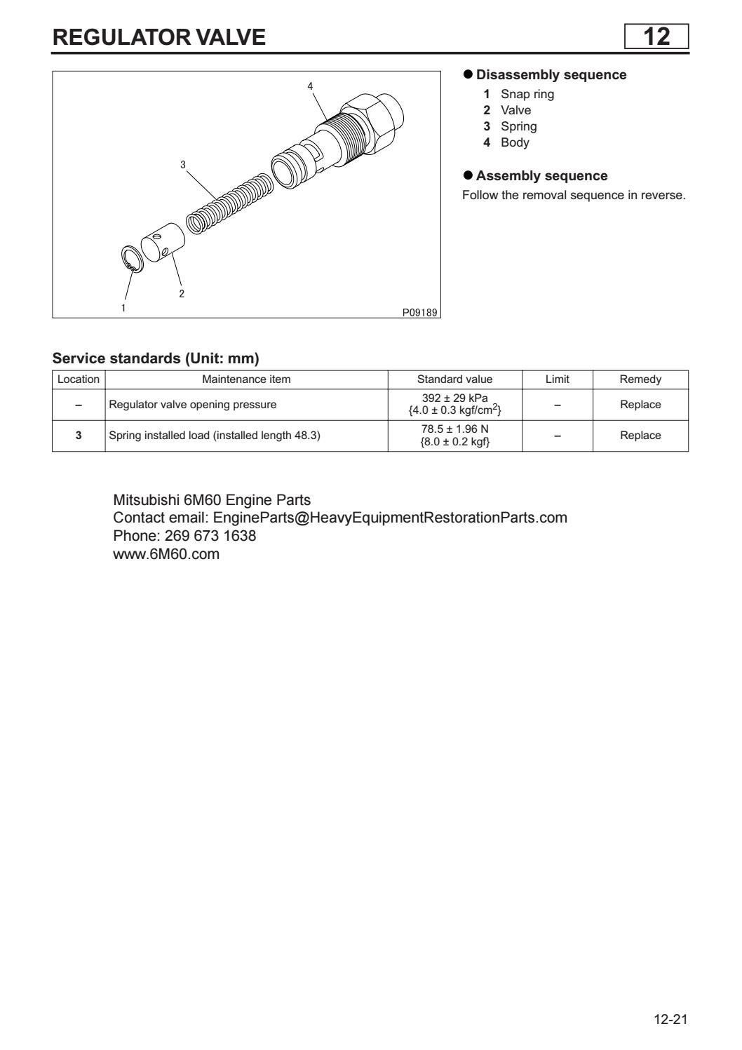 Mitsubishi 6M60 Engine Workshop Manual free download by engineparts2 ...