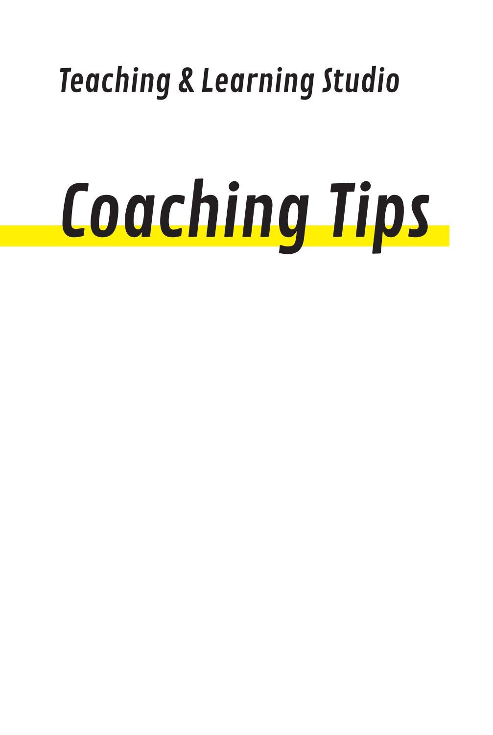 TLS Coaching Tips by University Innovation Fellows - Issuu
