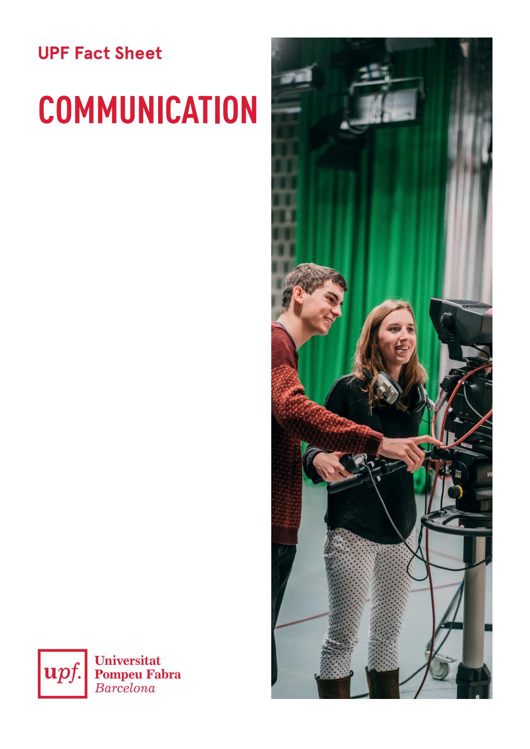 UPF Fact Sheet: Communication (April 2019) by Universitat Pompeu Fabra ...