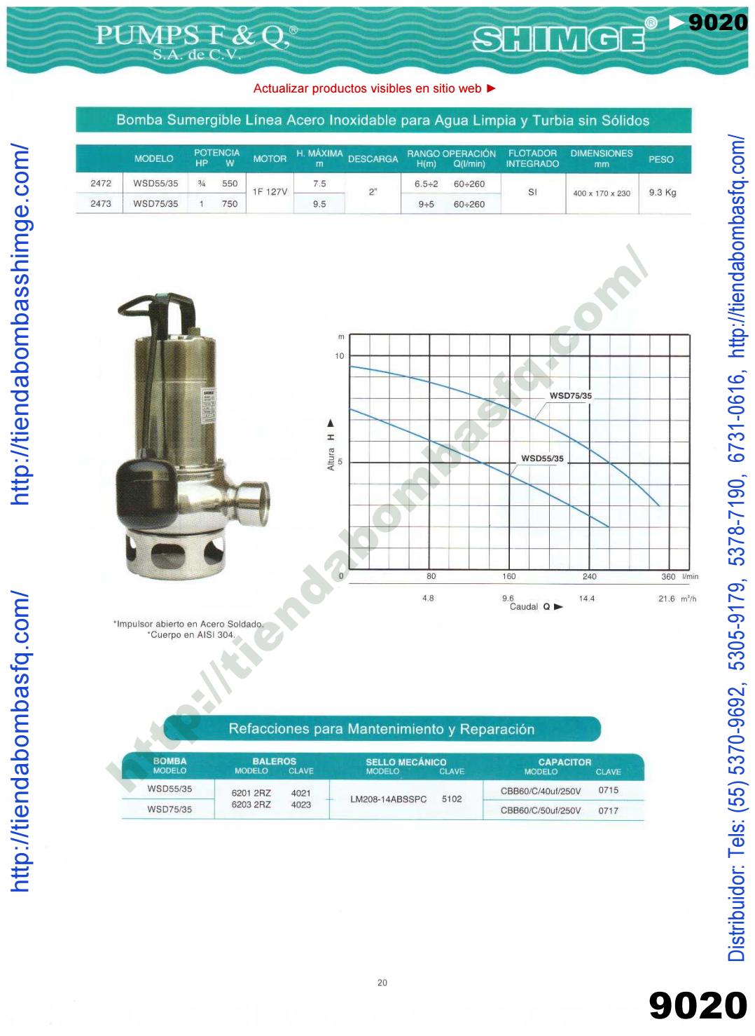 v9-000-238 CATÁLOGO BOMBAS PUMPS F&Q SA de CV - BOMBAS SHIMGE PUMP ...