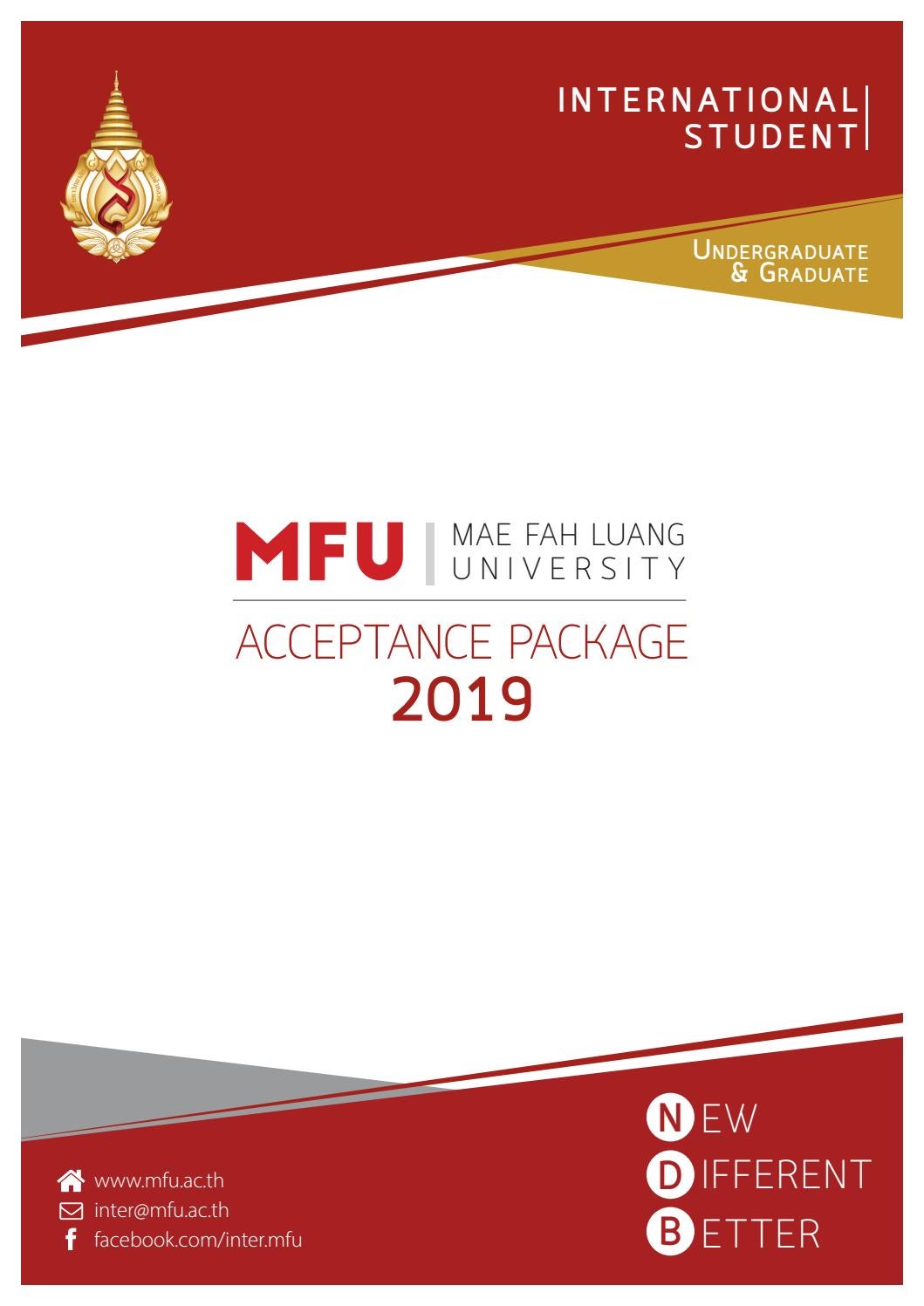 Acceptance Package 2019 (Undergraduate + Graduate) by Mae Fah Luang ...