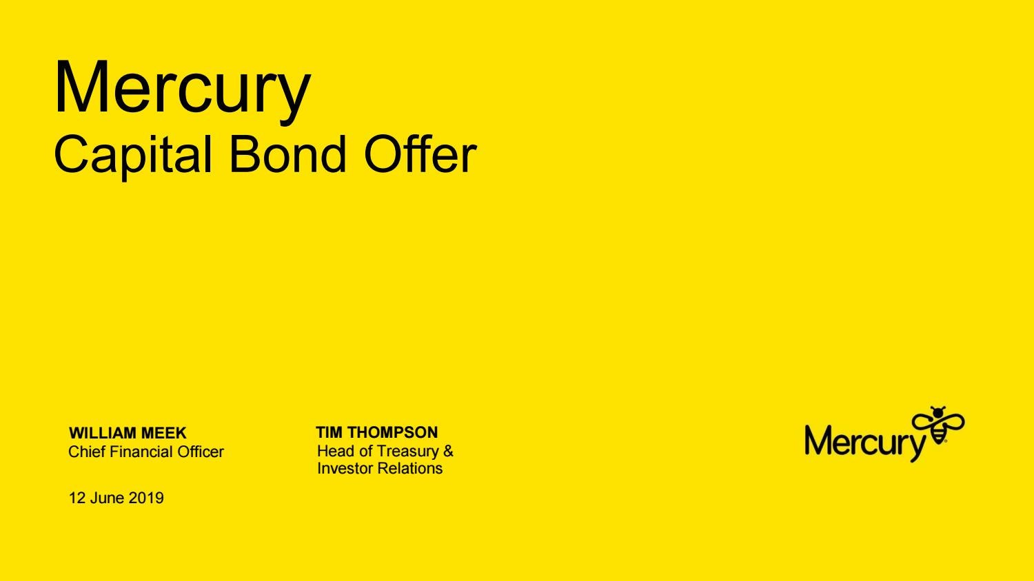 Mercury Capital Bond Offer Presentation by Mercury - Issuu