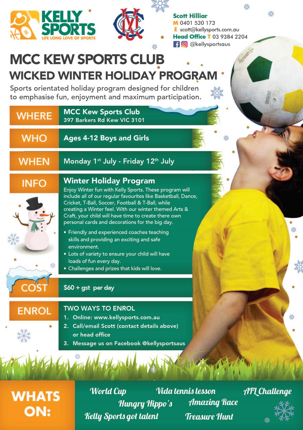 Kelly Sports Winter Holiday Flyer by Camberwell Grammar School - Issuu