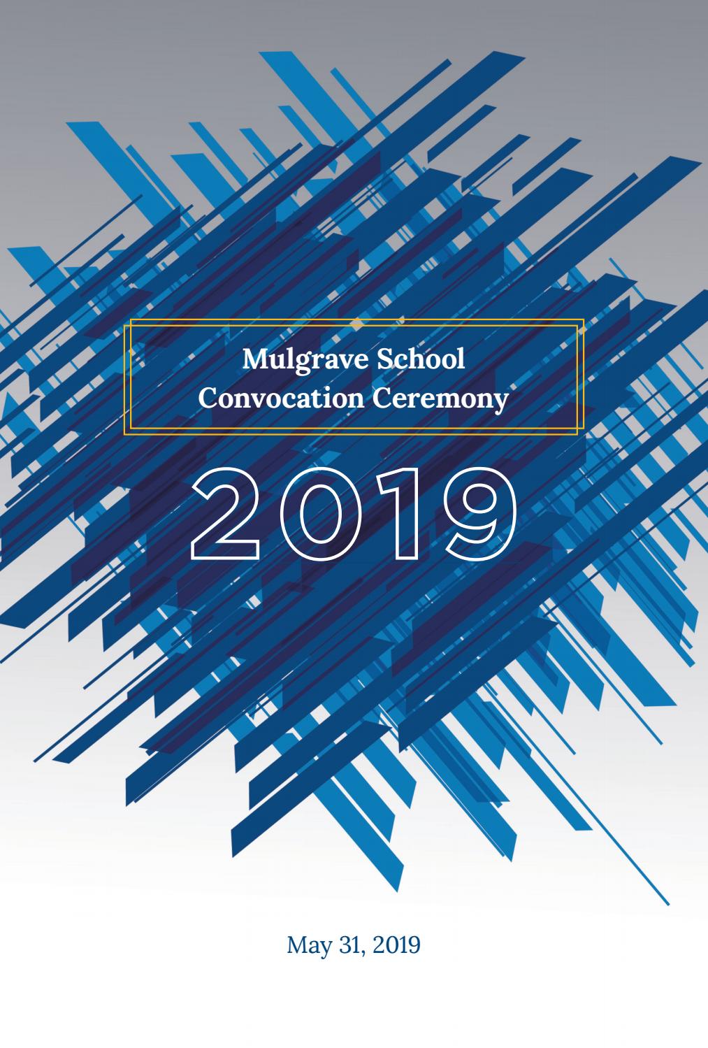 Mulgrave Convocation Booklet 2019 by Mulgrave School - Issuu