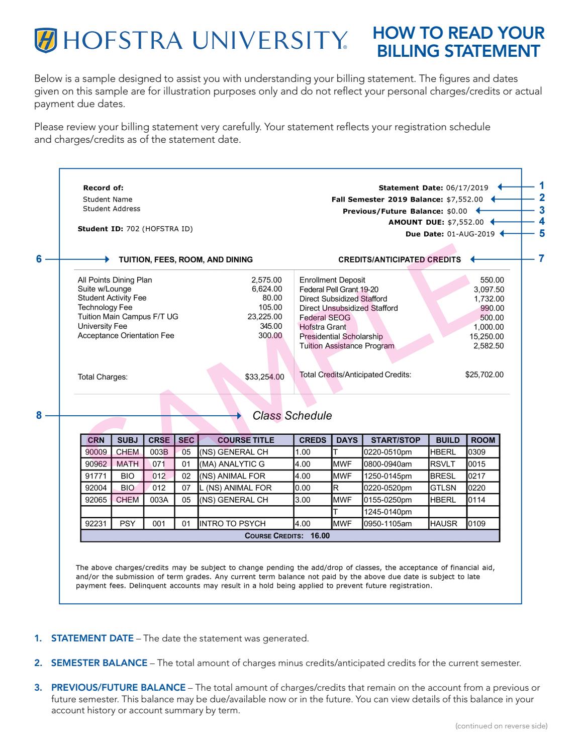 How to Read Your Billing Statement by Hofstra University - Issuu