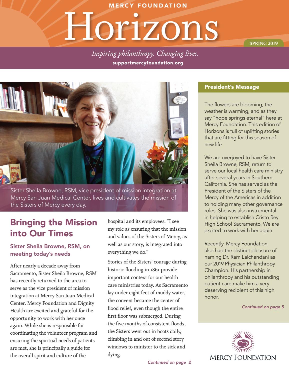 Horizons Spring 2019 by Mercy Foundation - Issuu