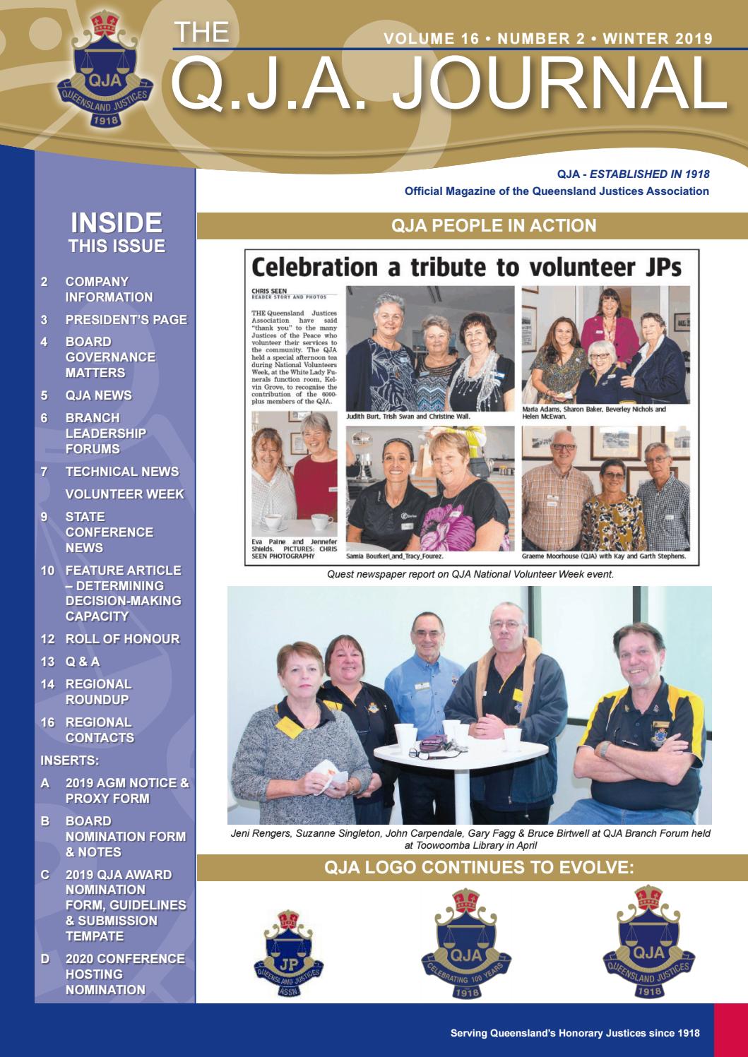 QJA Journal Winter 2019 by Queensland Justices Association - Issuu