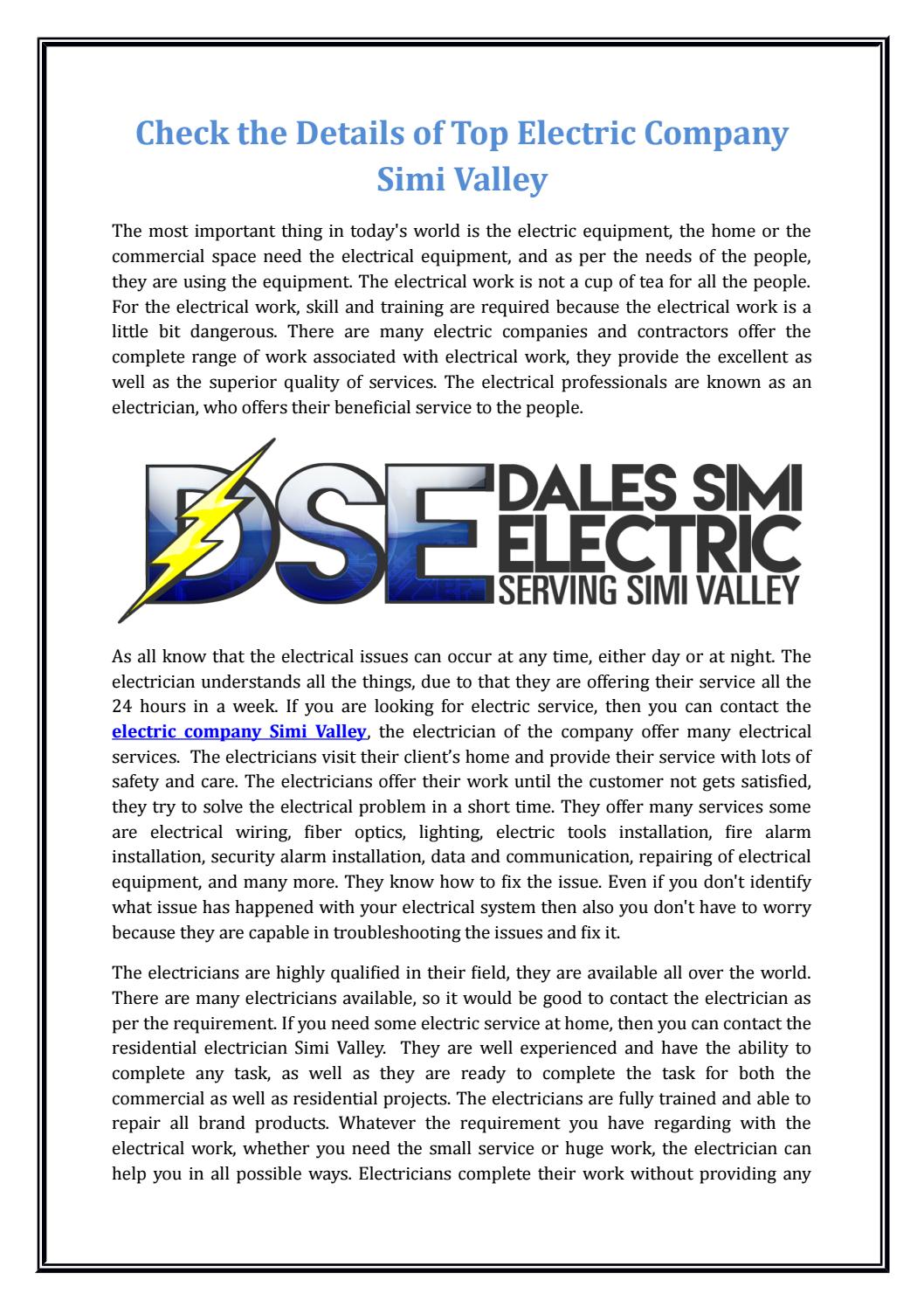 Check the Details of Top Electric Company Simi Valley by Chirag Patel ...
