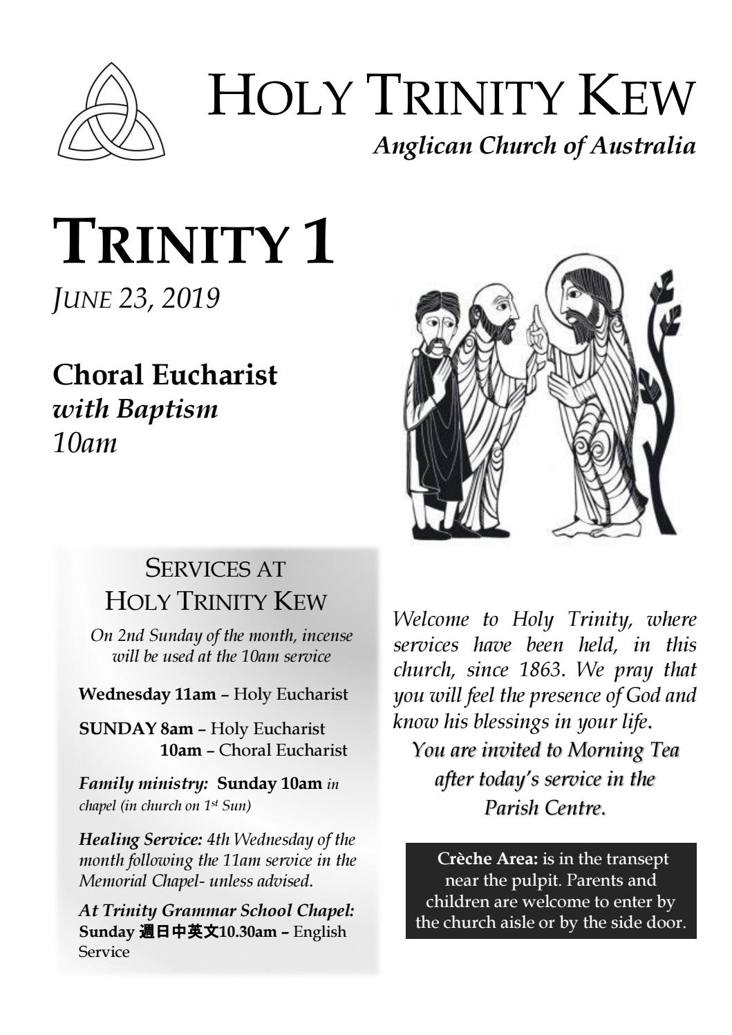 Trinity 1, Sunday June 23, 2019, 10am by Holy Trinity - Issuu