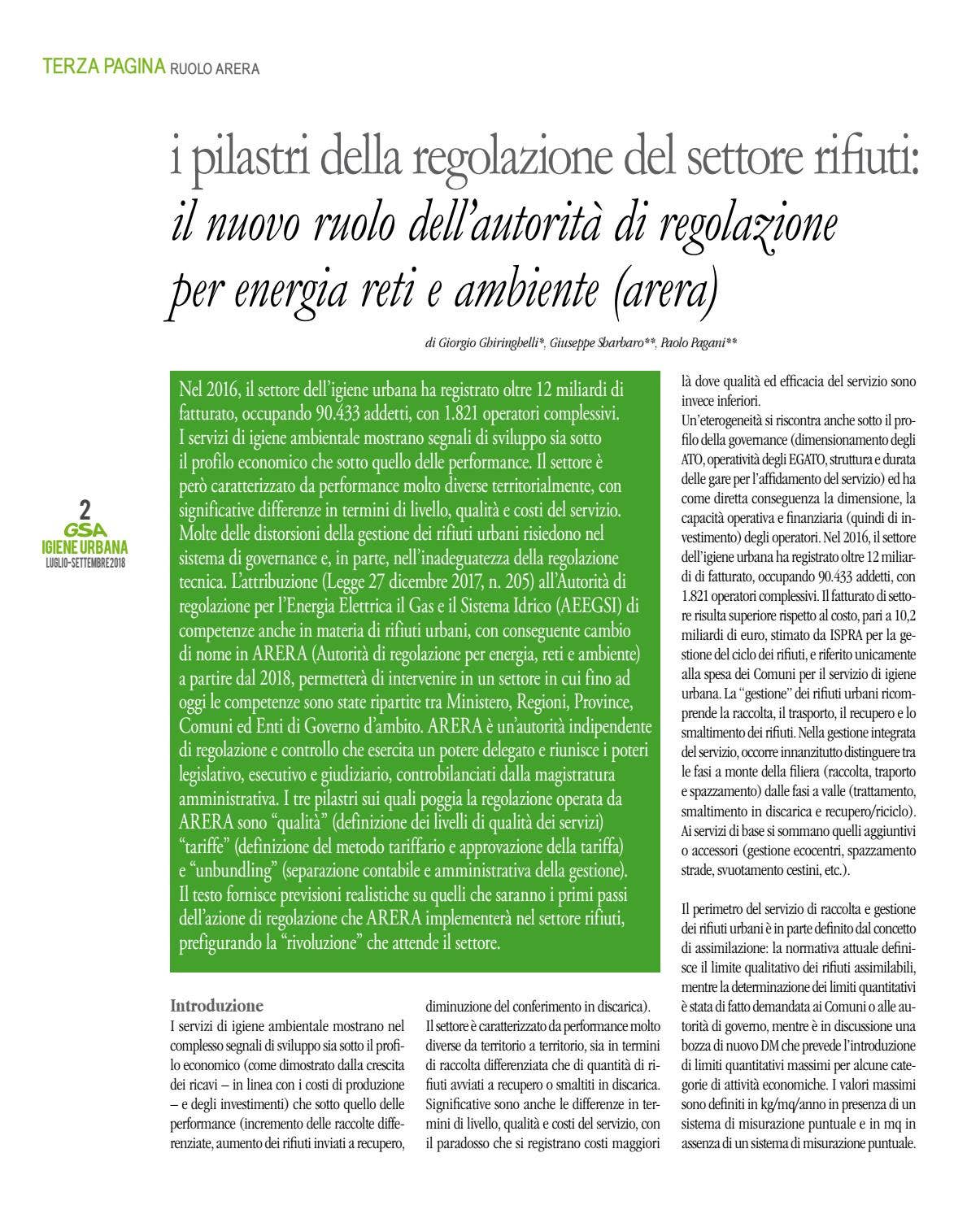 I pilastri della regolazione del settore rifiuti: il nuovo ruolo di ...