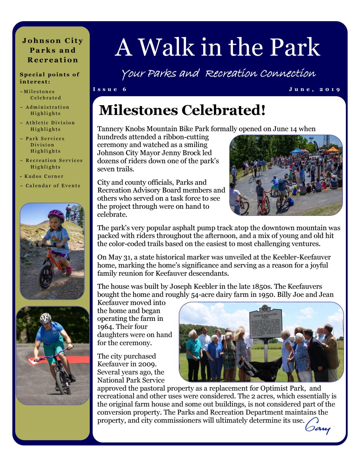 A Walk in the Park Newsletter - June 2019 by City of Johnson City - Issuu