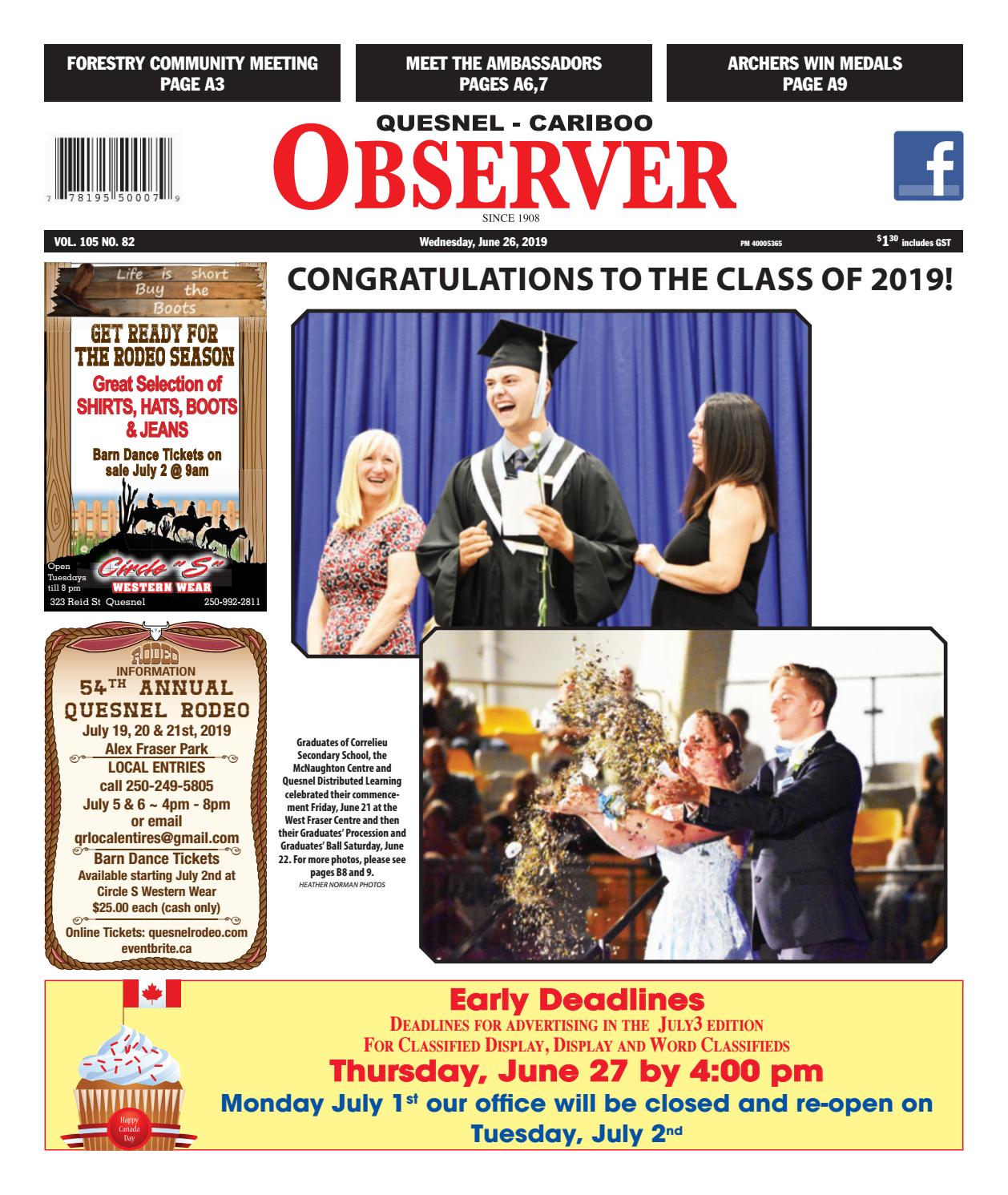 Quesnel Cariboo Observer, June 26, 2019 by Black Press Media Group - Issuu