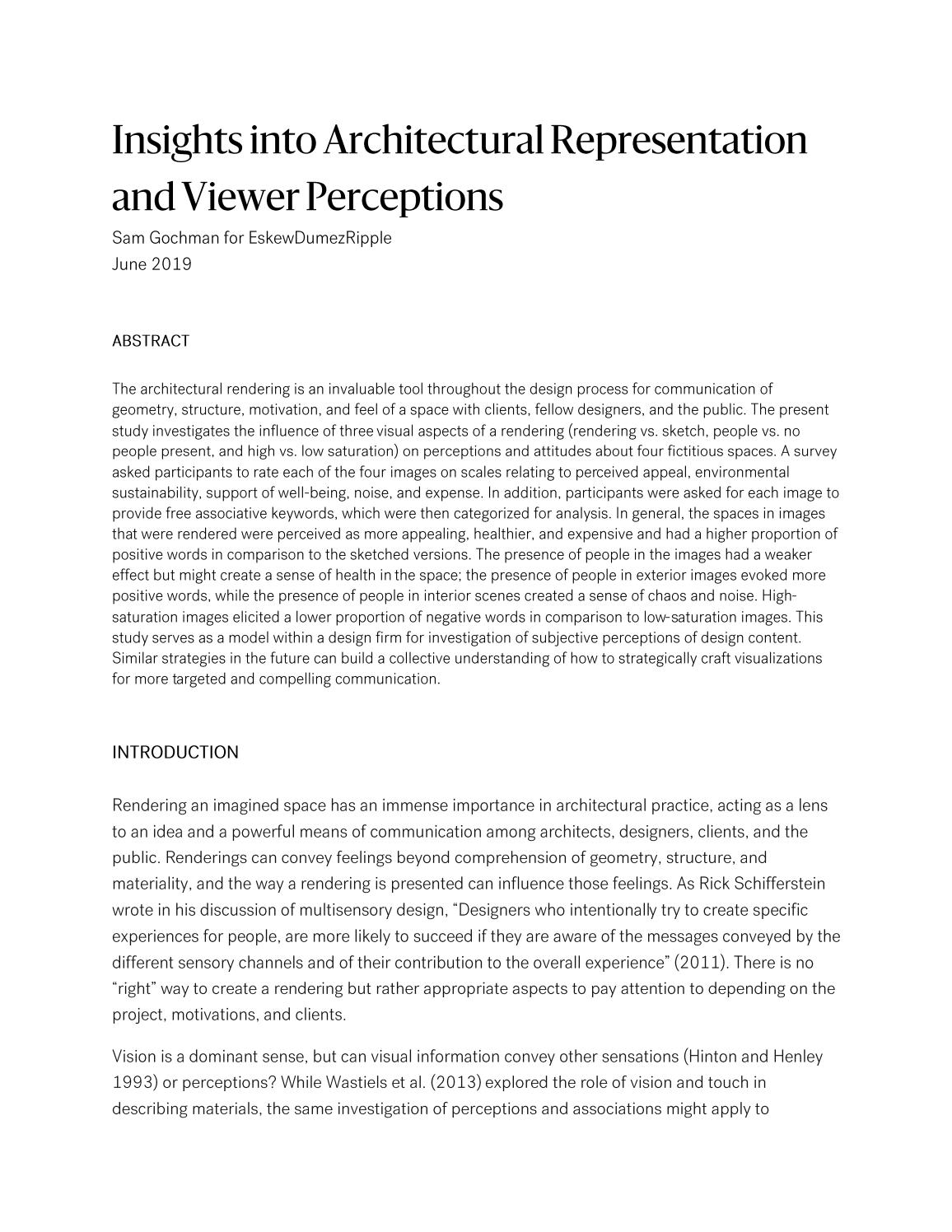 Insights into Architectural Representation and Viewer Perceptions by ...