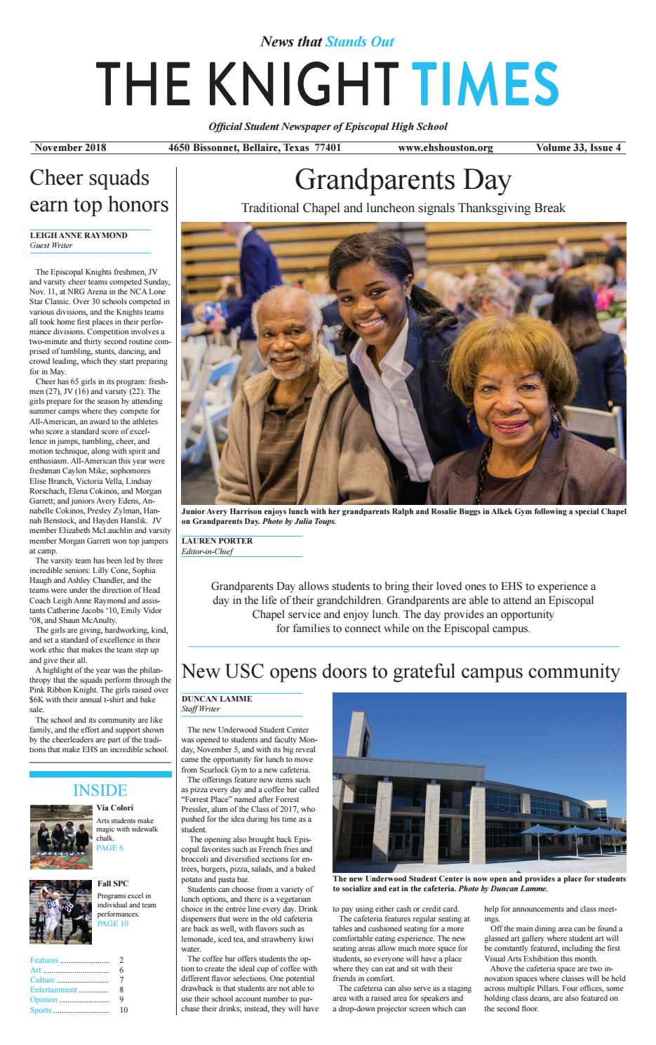 The Knight Times / November 2018 Issue 4 by KnightTimes - Issuu