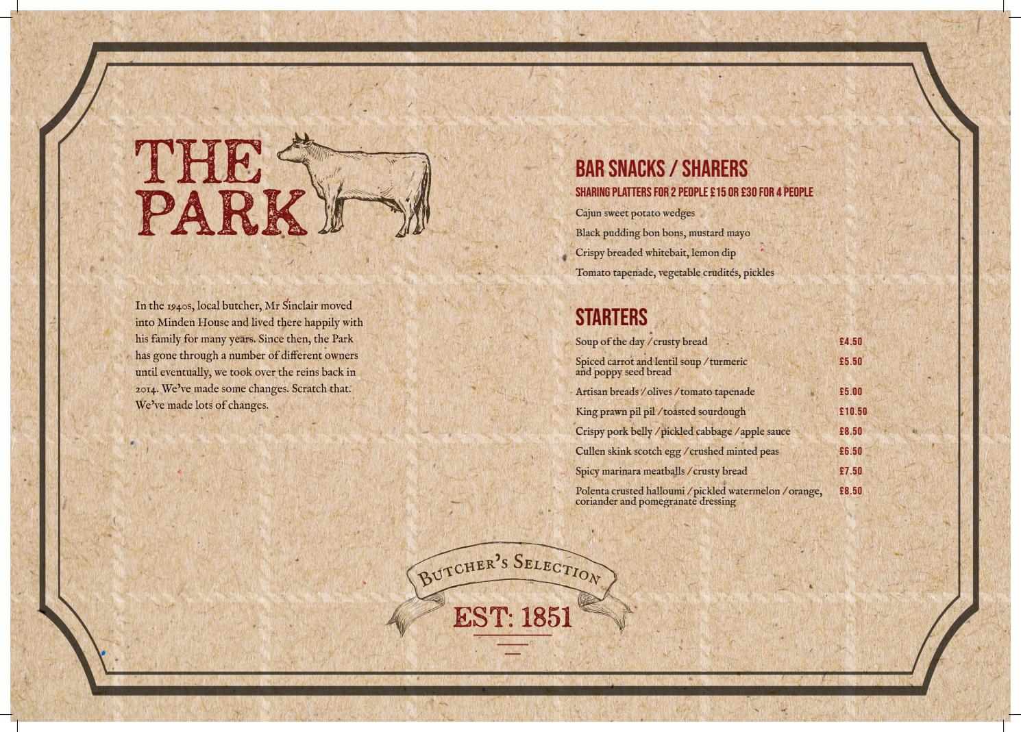 Park Restaurant Menu by Peebles Hydro - Issuu