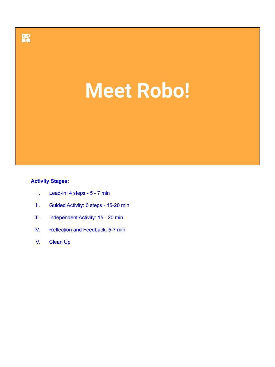 Project 1- Meet Robo! Slide by ETC Educational Technology Connection ...