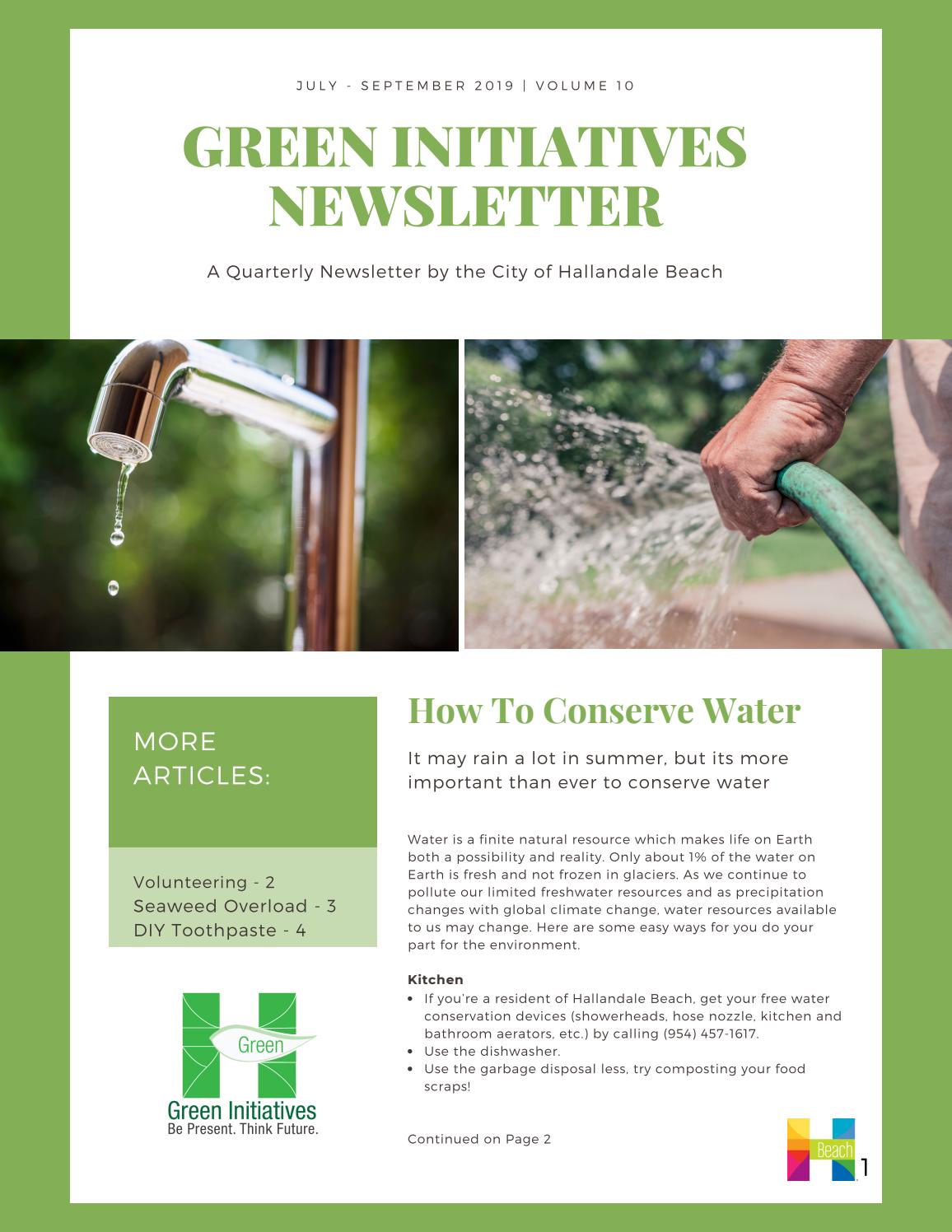 Green Initiatives Newsletter - Volume 10 by coHB - Issuu
