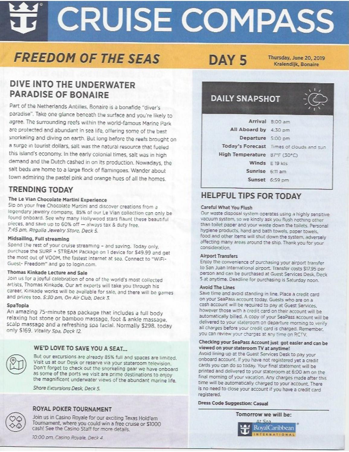 Freedom of the Seas 7-night Southern Caribbean Cruise Compass - June 16 ...