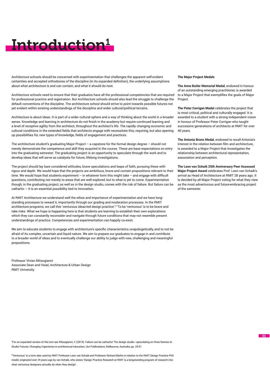 RMIT Architecture & Urban Design Major Project Catalogue Semester 1 ...