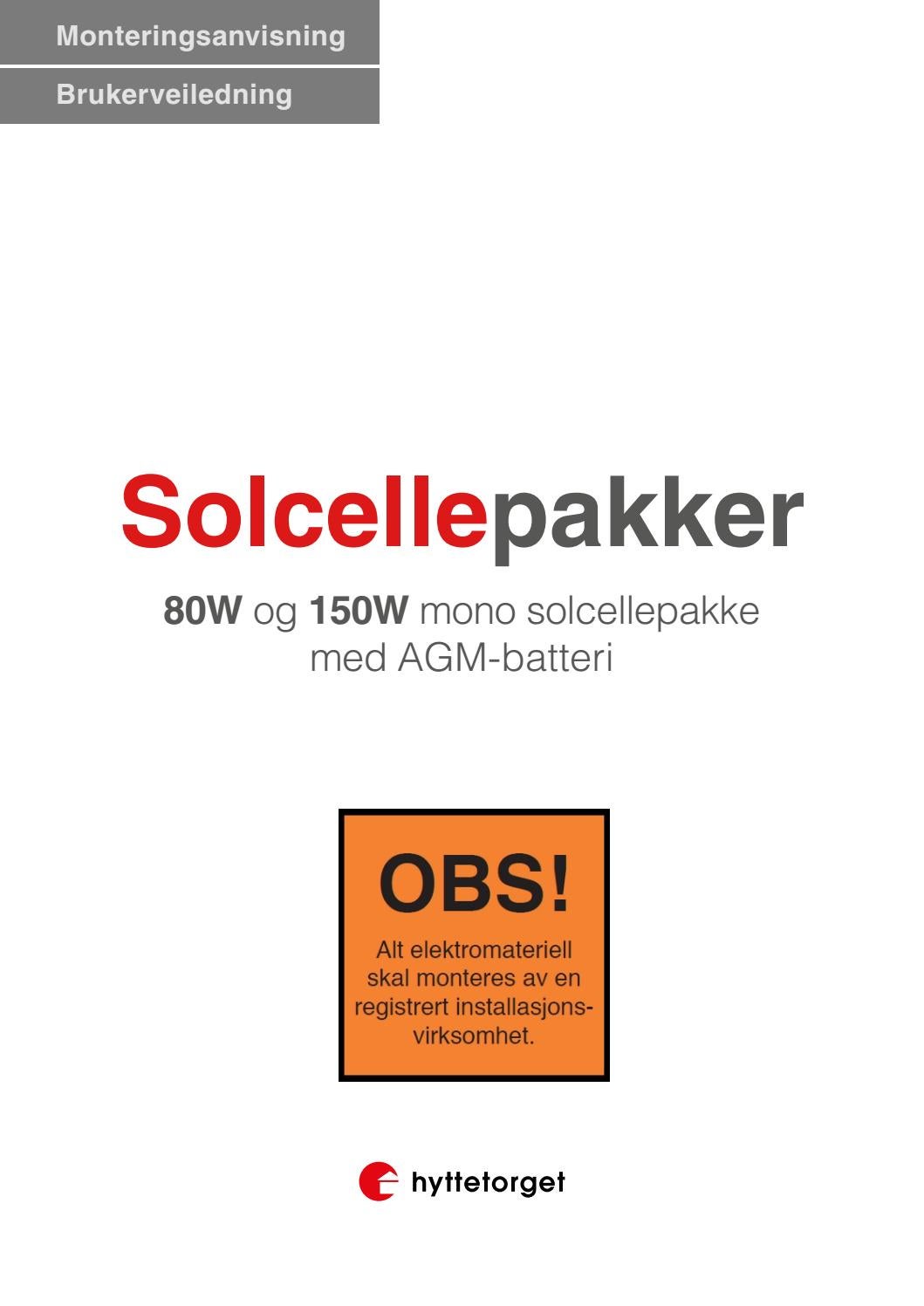 Solcellepakker AGM by Hyttetorget AS - Issuu