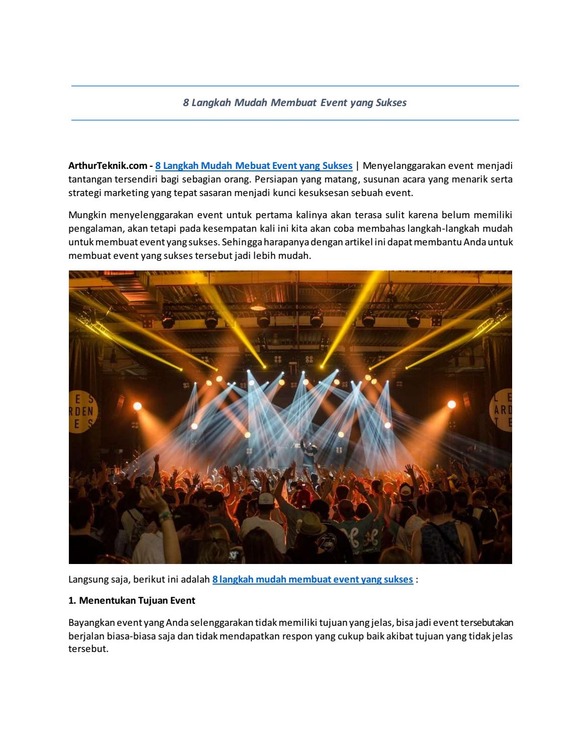 8 Langkah Mudah Membuat Event yang Sukses by webarthurteknik - Issuu