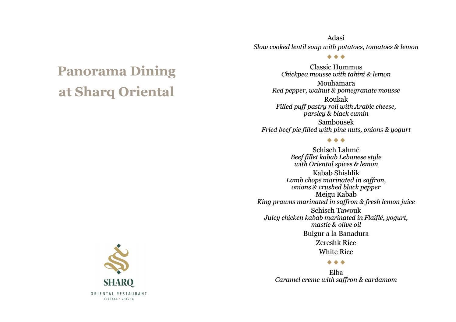 Panorama Dining at Sharq Oriental | Menu EN by Bürgenstock Collection ...