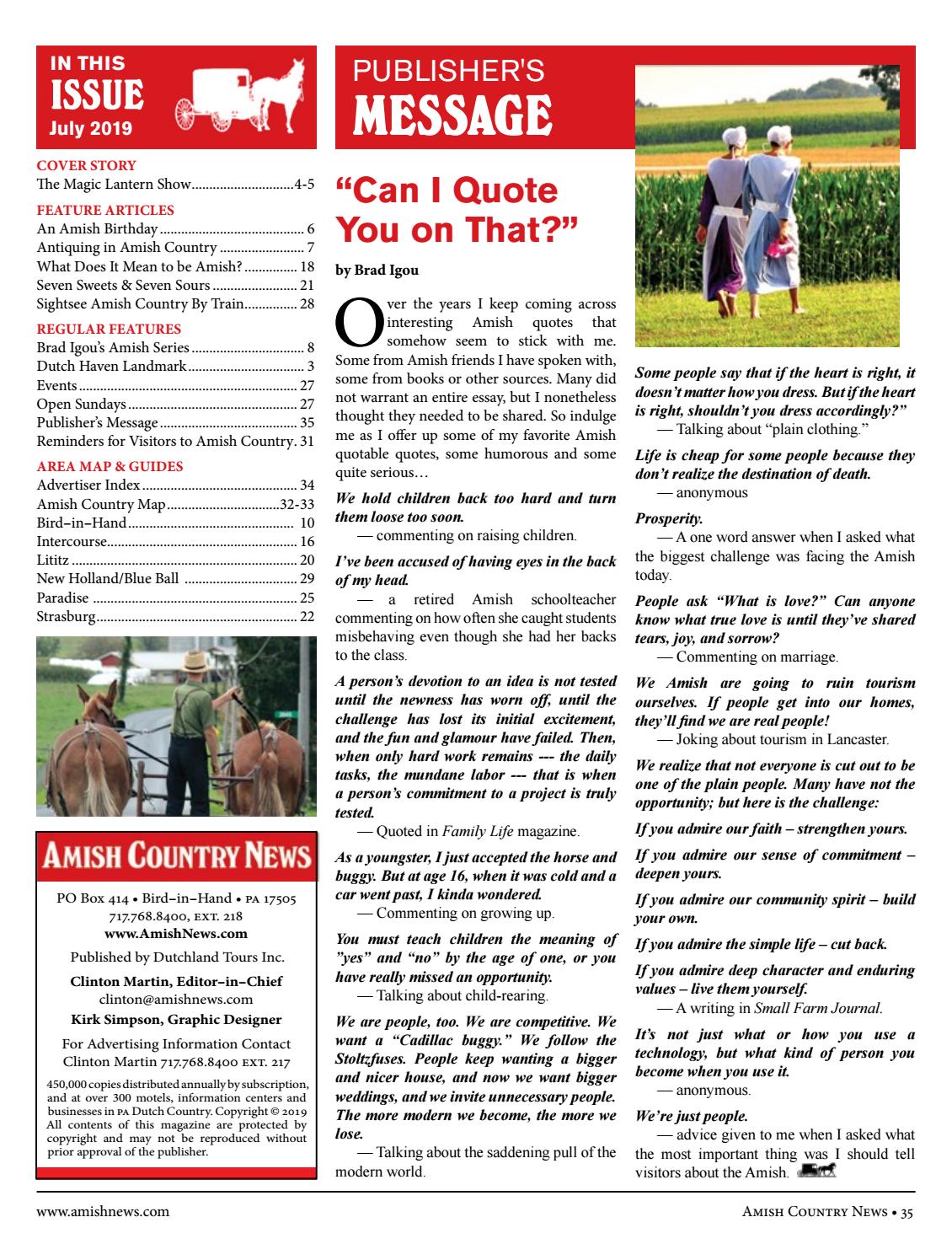 Amish Country News July 2019 by Amish Country News - Issuu