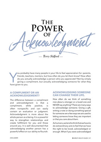 Acknowledge Someone