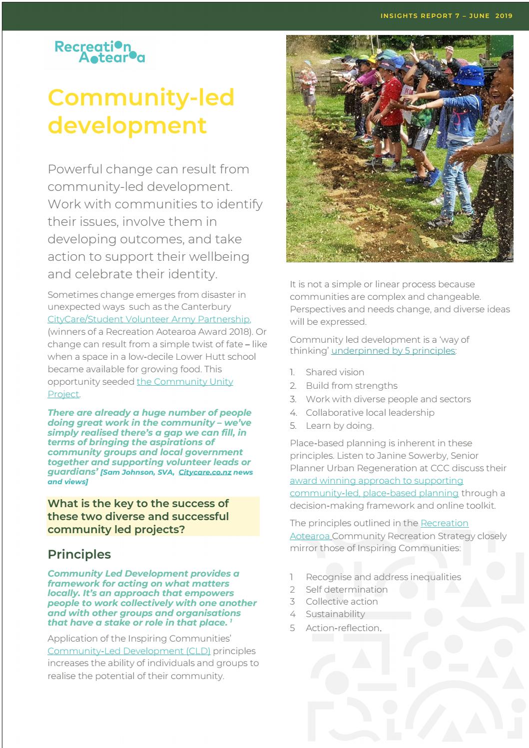 INSIGHTS: Community Led Development by Recreation Aotearoa - Te Whai ...