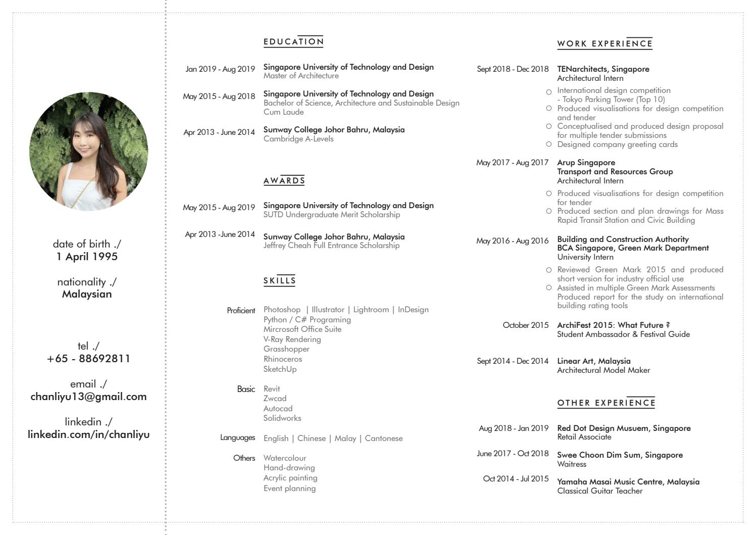 Resume - Chan Li Yu by Chan Li Yu - Issuu