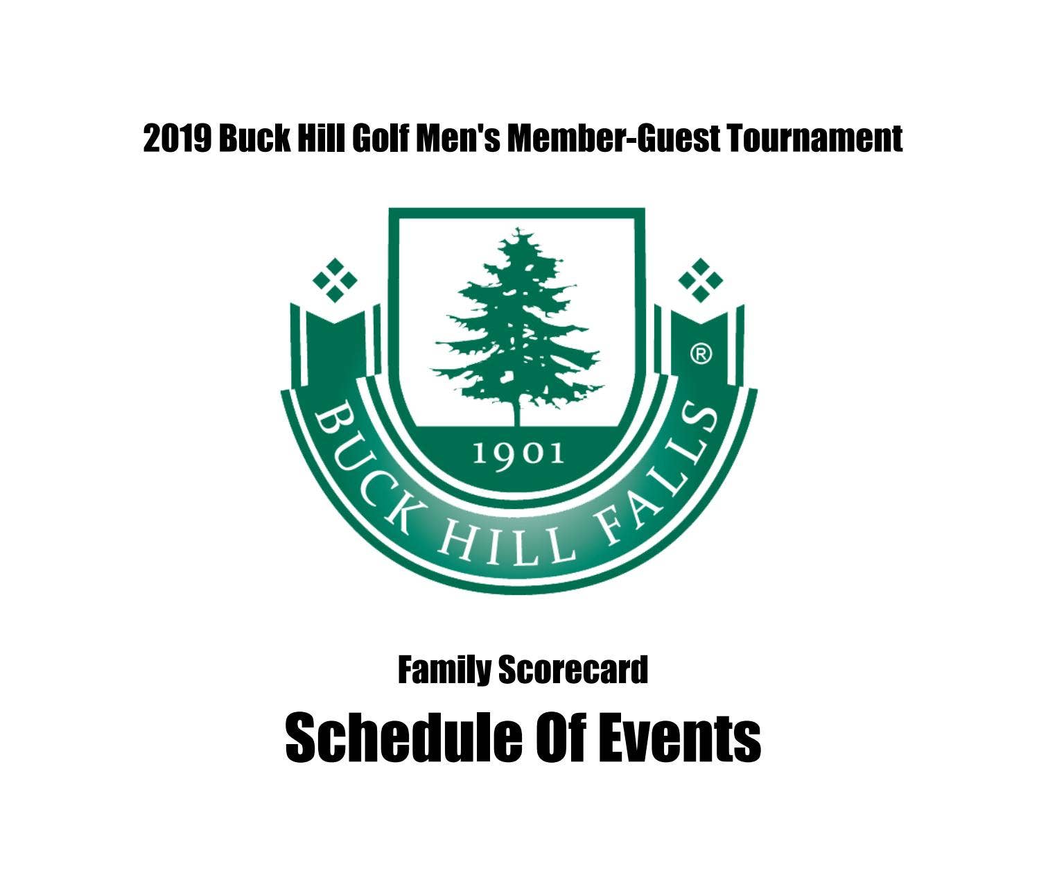 2019 Member-Guest Family ScoreCard Schedule Of Events by Buck Hill ...