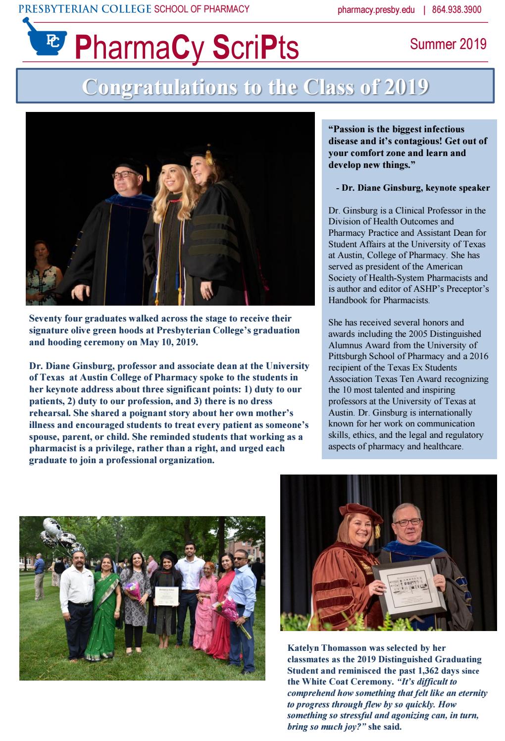 Presbyterian College School of Pharmacy Scripts Summer 2019 by ...