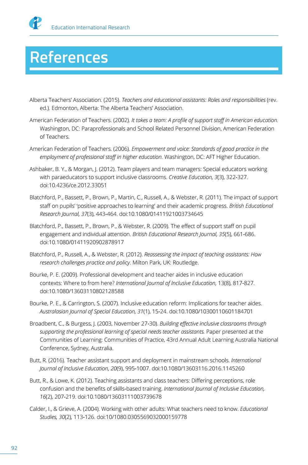 Understanding the Invisible Workforce: Education Support Personnel’s Roles, Needs and the ...