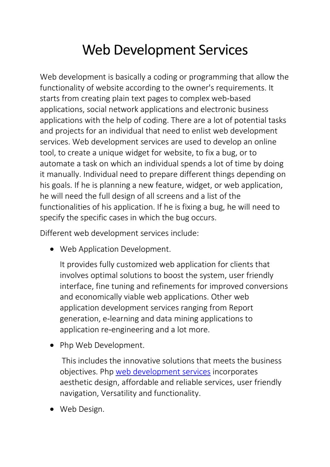 web development services company by Muzammil ahmed - Issuu