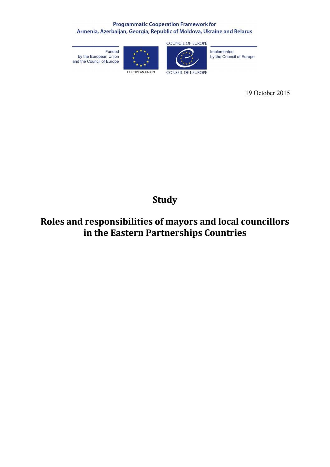 Roles and Responsibilities of Mayors and Local Councilors in the ...