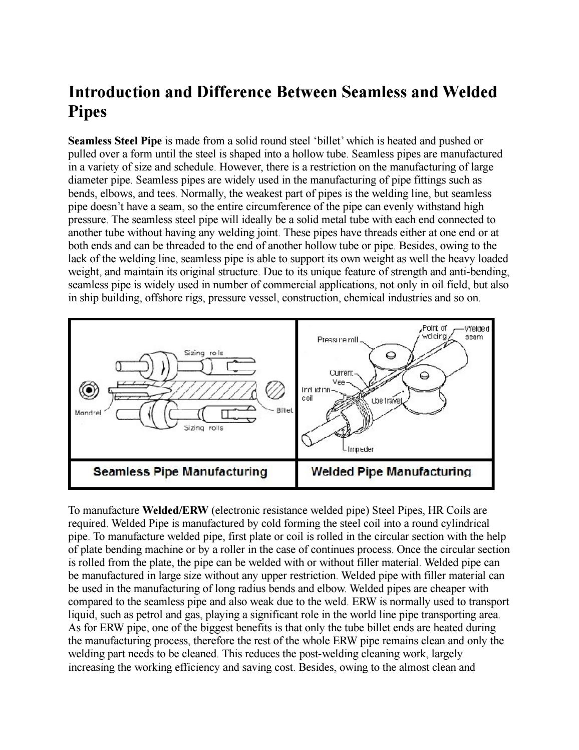 Difference Between Seamless and Welded Pipes by steelpipesfactory - Issuu