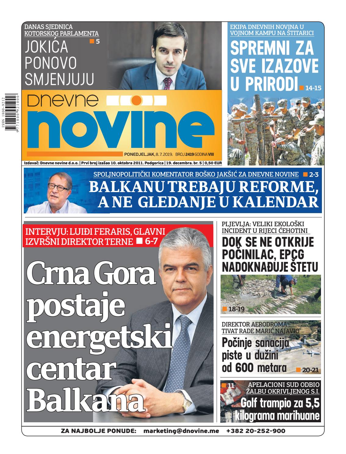 Dnevne novine 8. jul 2019. by Dnevne Novine - Issuu