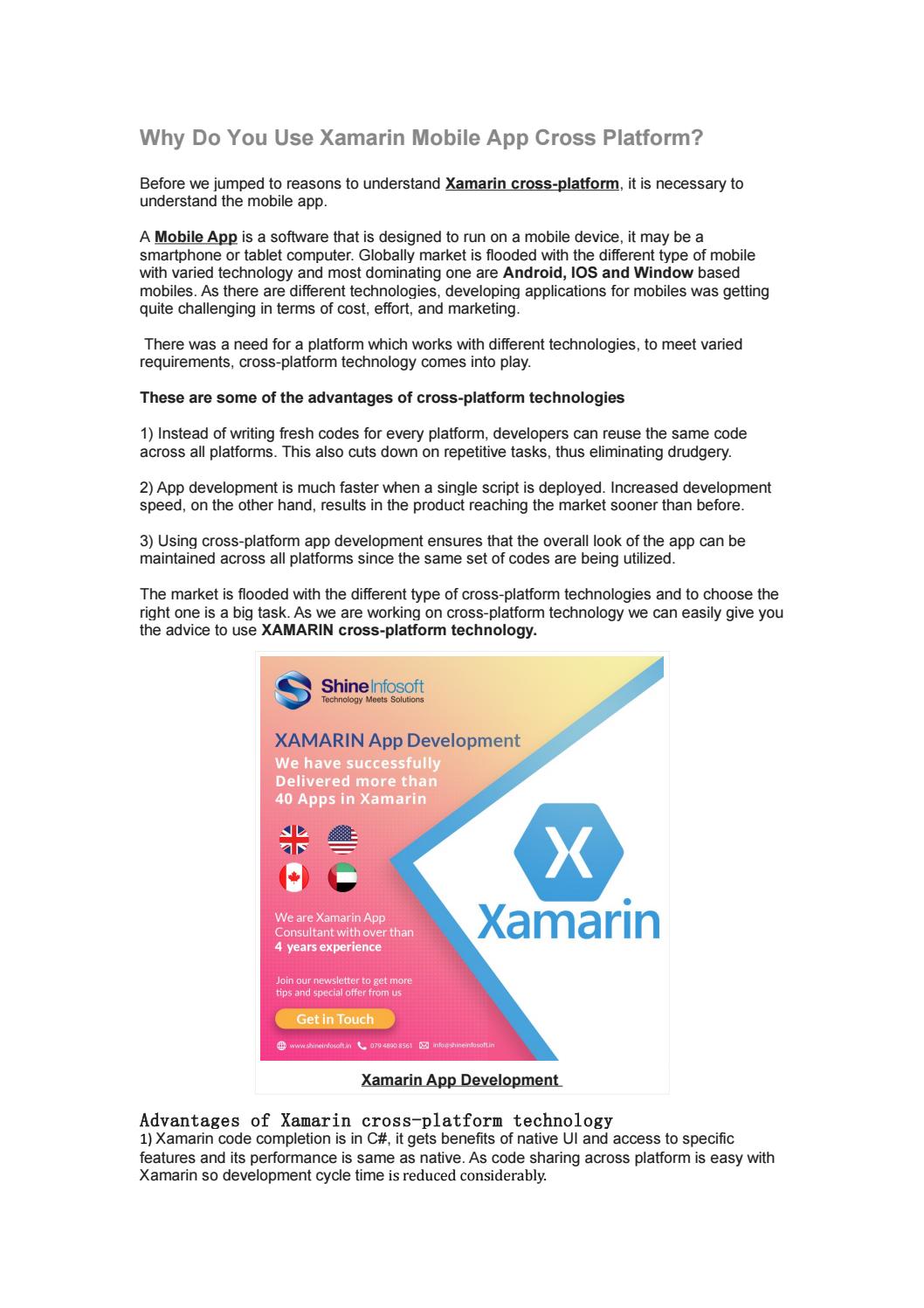 Shine Infosoft Xamarin App Development Company Ahmedabad by Shine Infosoft - Issuu