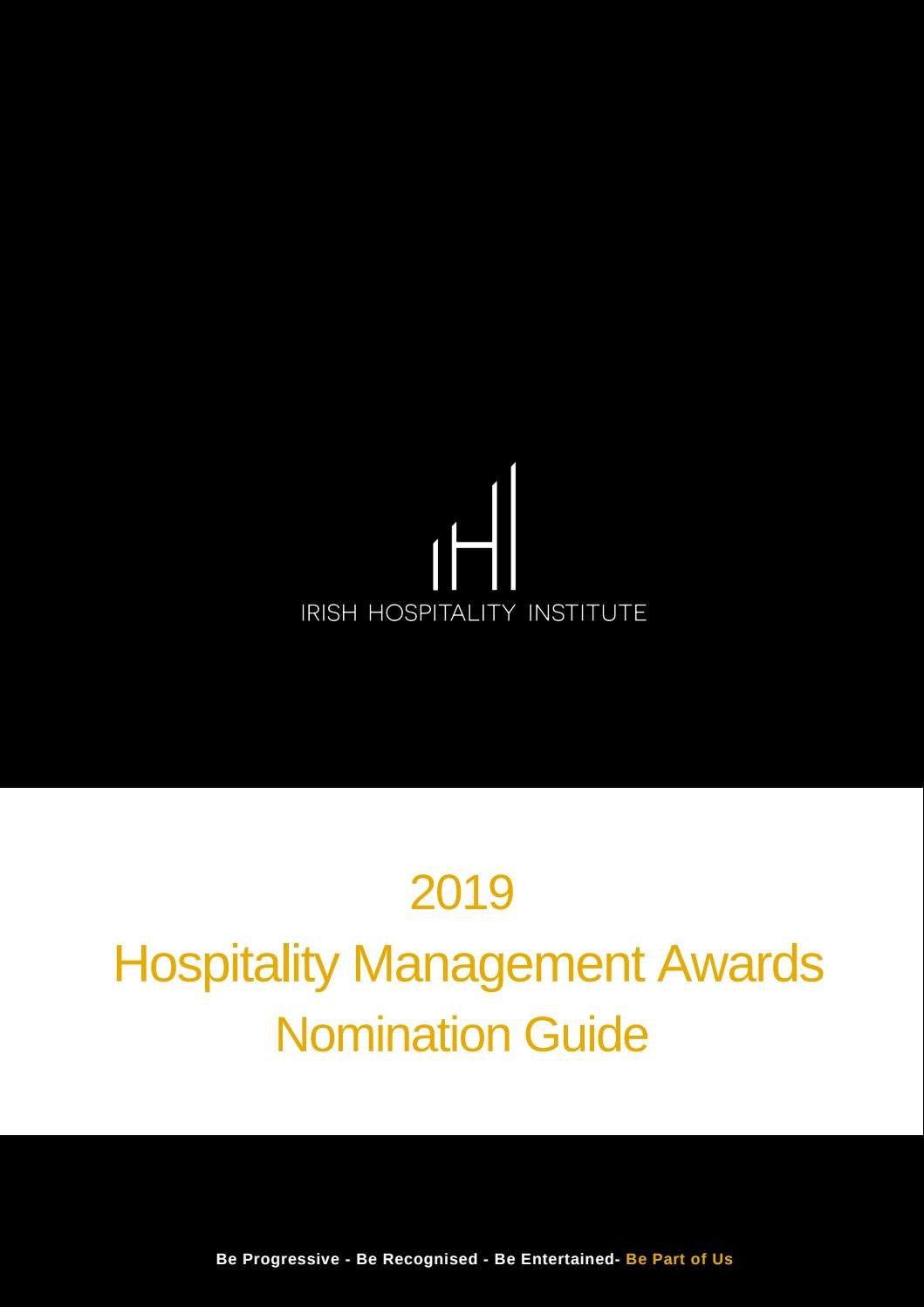 2019 Hospitality Management Awards Nomination Guide by Irish ...