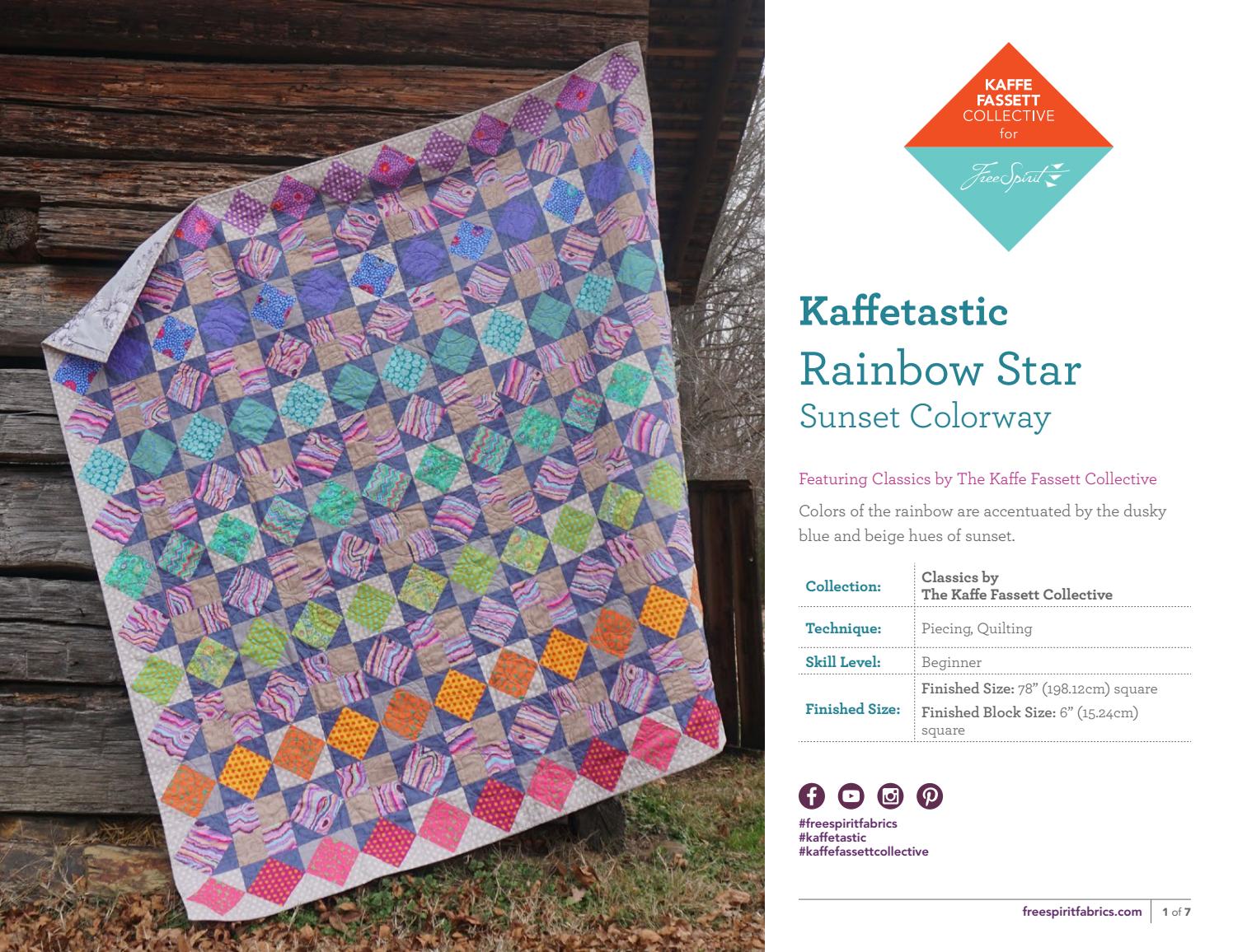 KAFFETASTIC Rainbow Star - Sunset Colorway - Complete Pattern by ...