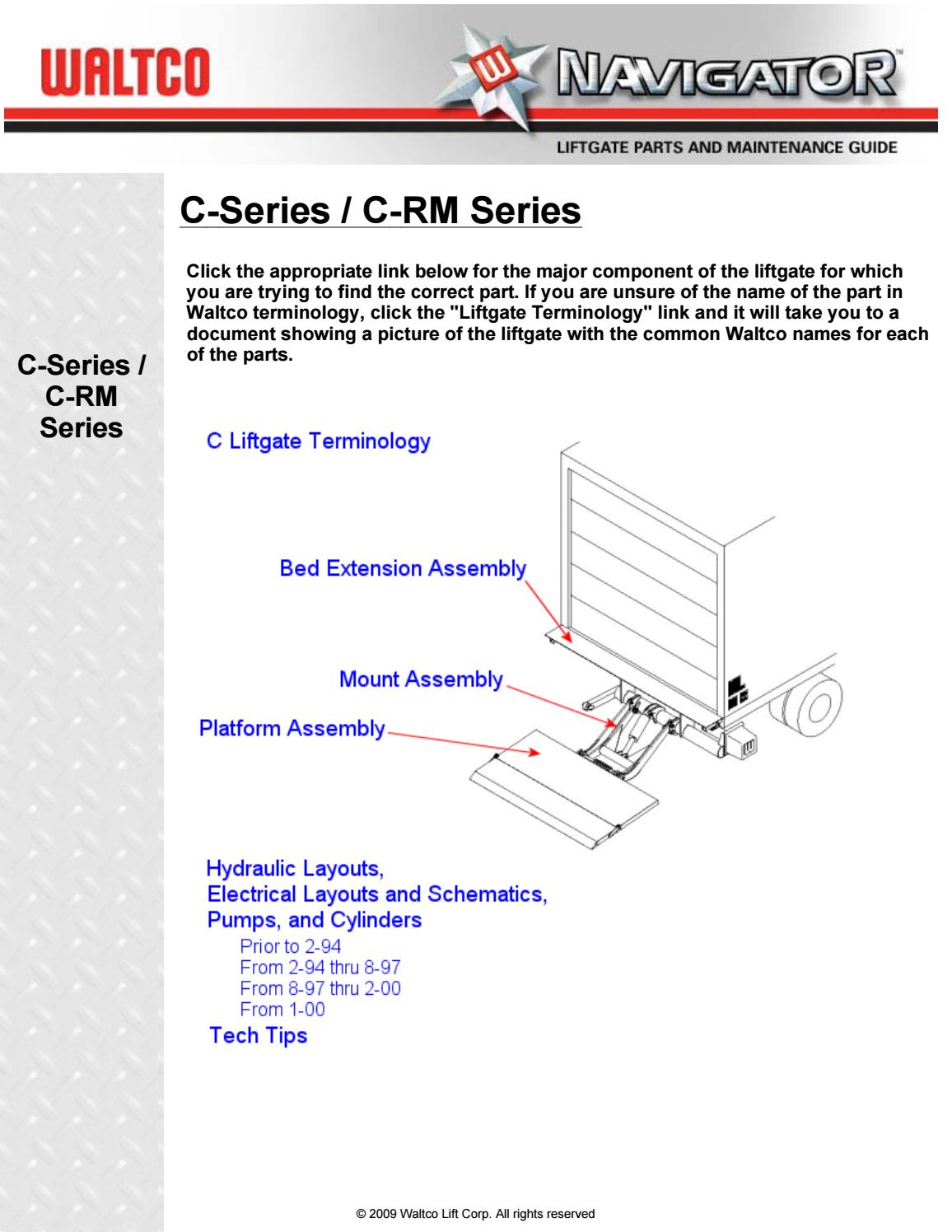 Waltco C Series Liftgate Parts Manual by THE Liftgate Parts Co. - Issuu