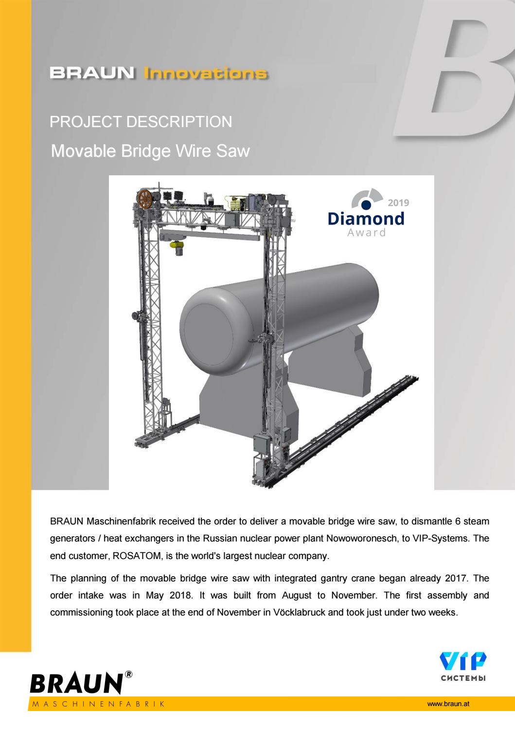 Traxx + Braun - Moveable Bridge Wire Saw by Traxx Construction Products ...
