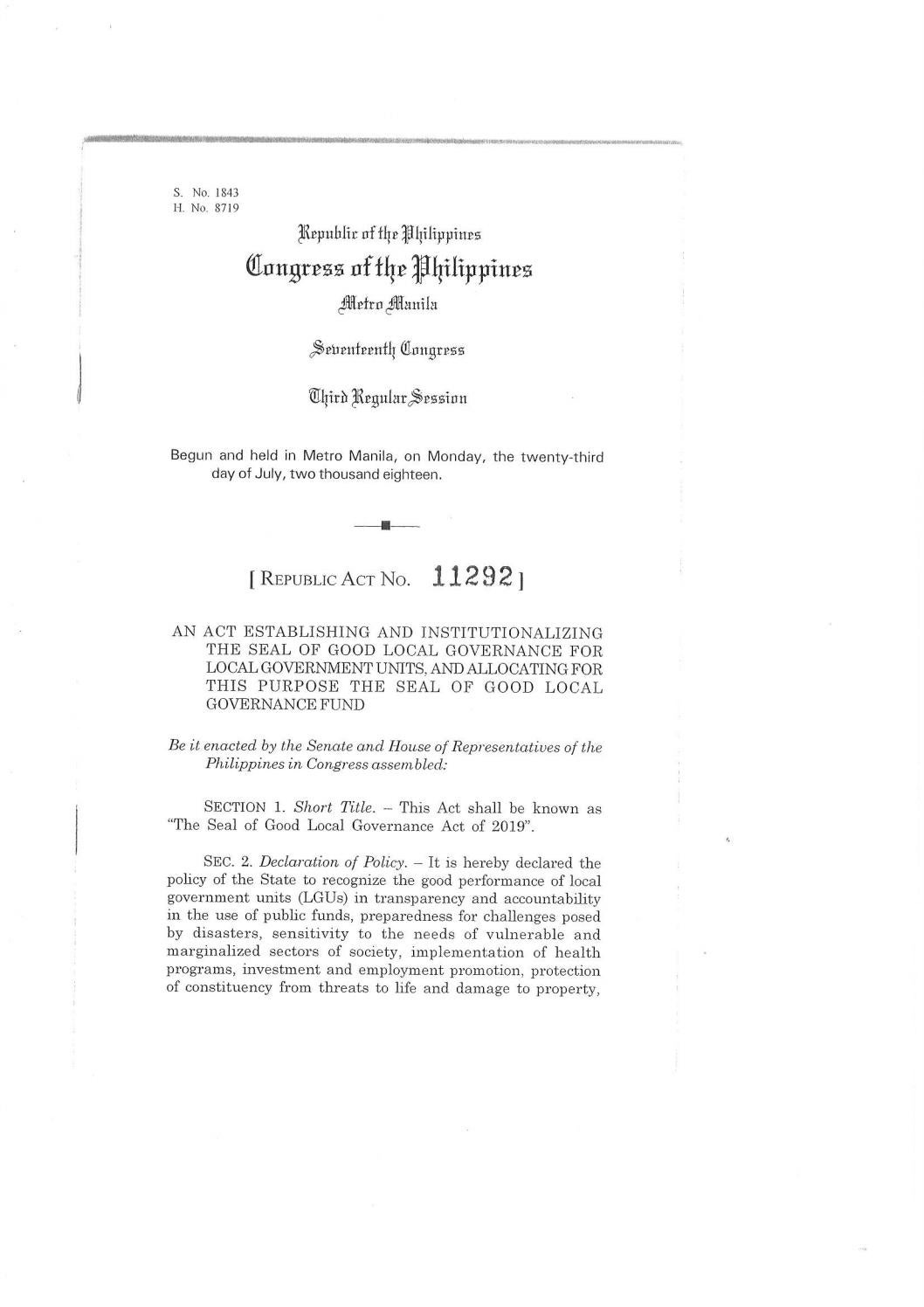 Republic Act No. 11292 by myinquirer dotnet - Issuu