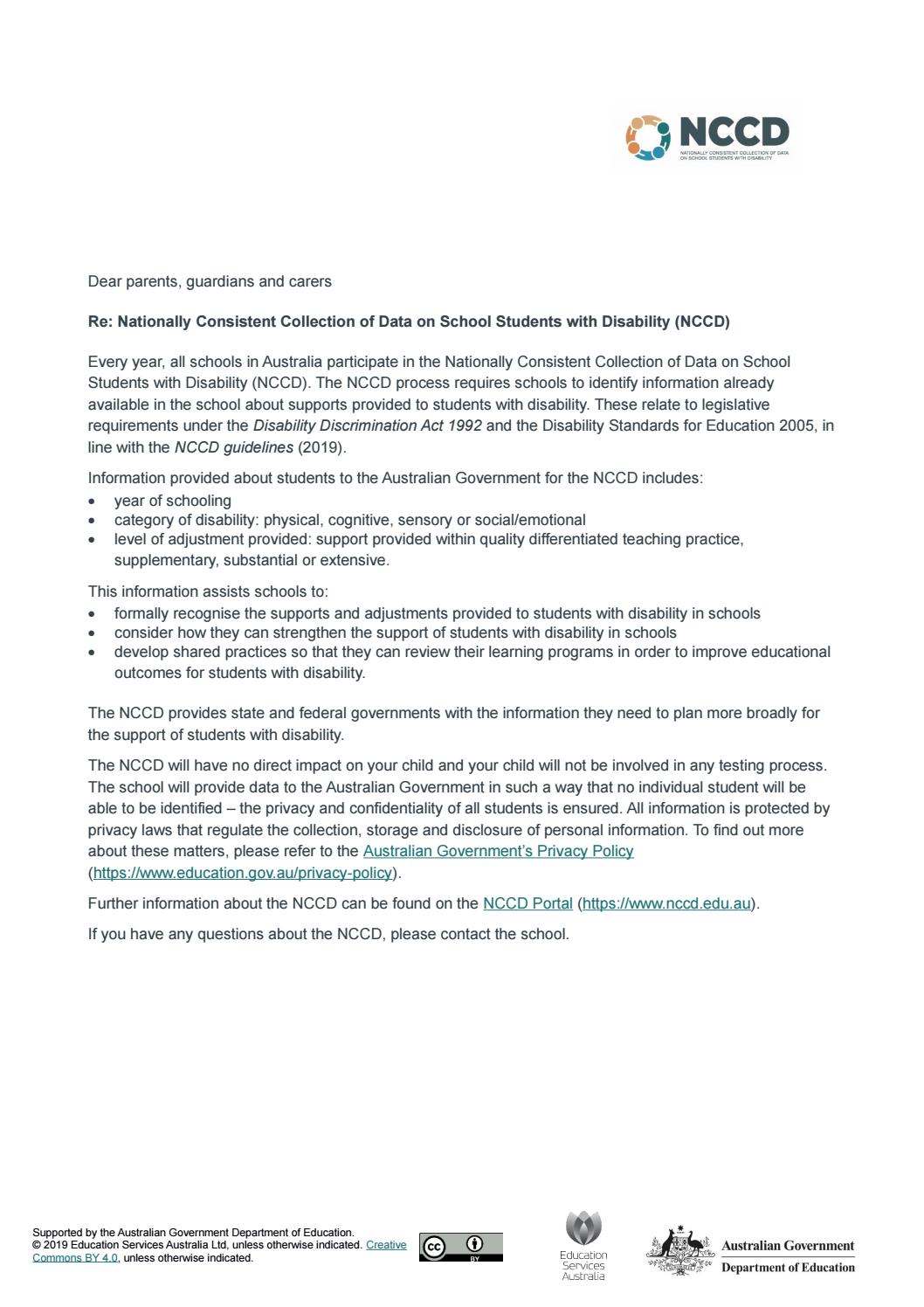 School Students with Disability (NCCD) - Data Collection by Camberwell ...