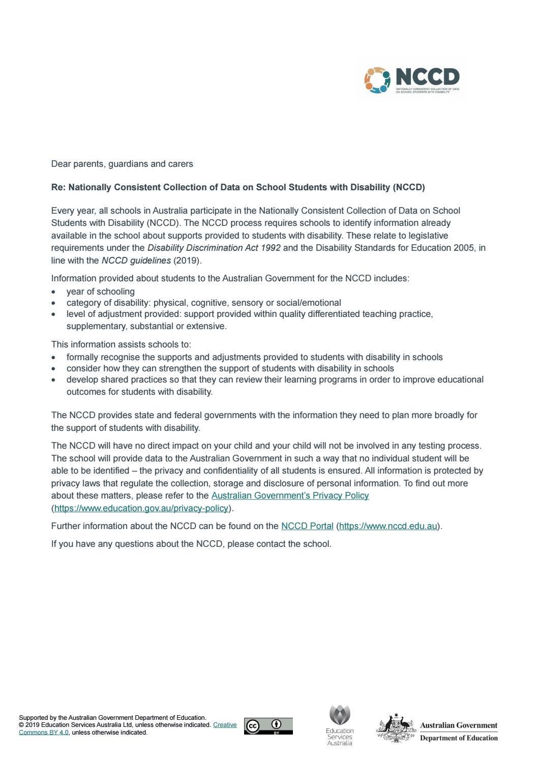 School Students with Disability (NCCD) - Data Collection by Camberwell ...