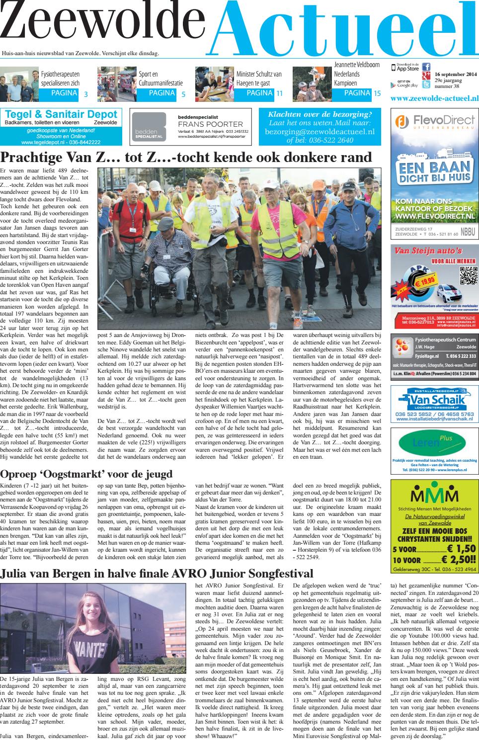 Zeewolde Actueel week 38 2014 by BrugMedia B.V. - Issuu
